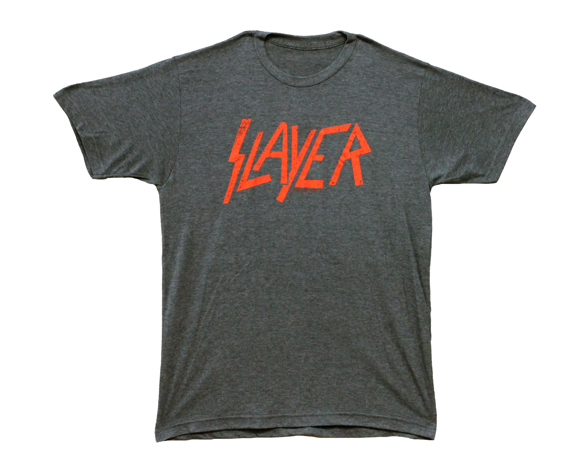 Slayer Red Font Logo Grey Tee - Vancouver Rock Shop