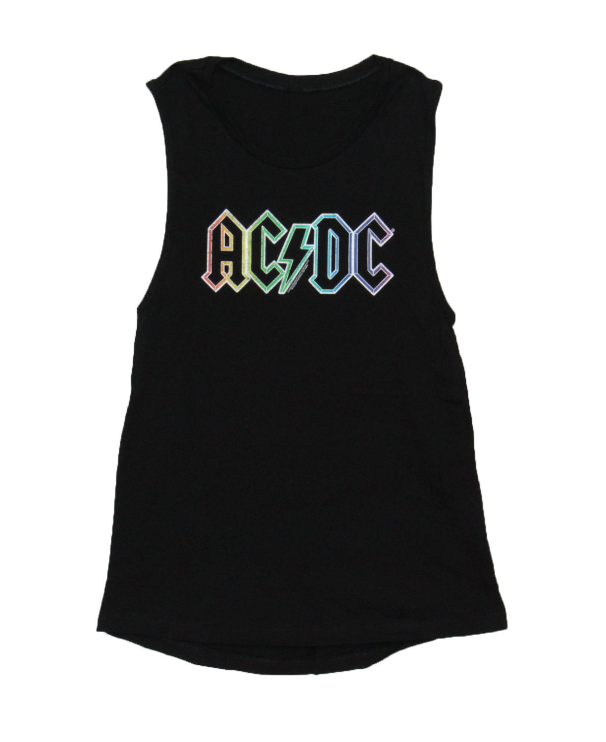 ACDC - Rainbow Logo Ladies Muscle Tank - BLK - Vancouver Rock Shop